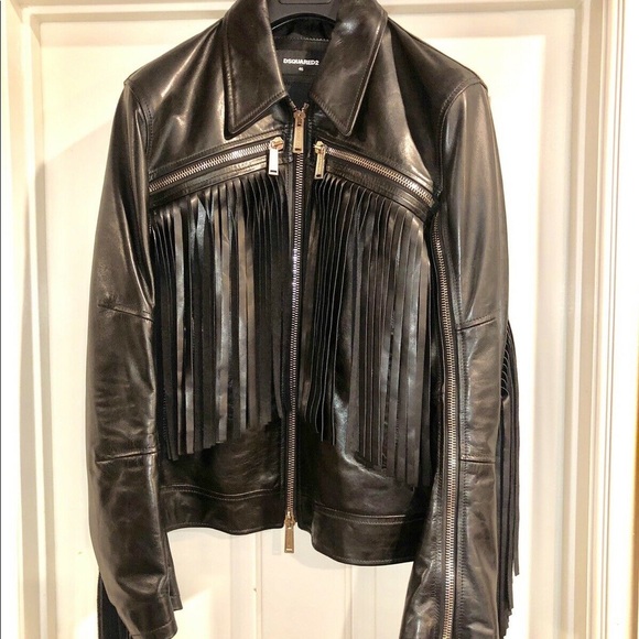 DSQUARED | Jackets & Coats | Dsquared2 Fringed Leather Jacket | Poshmark